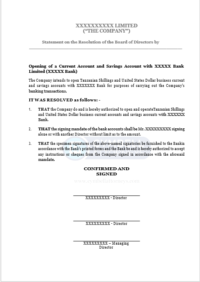 Circular Board Resolution for Account Opening - Cymbell Attorneys